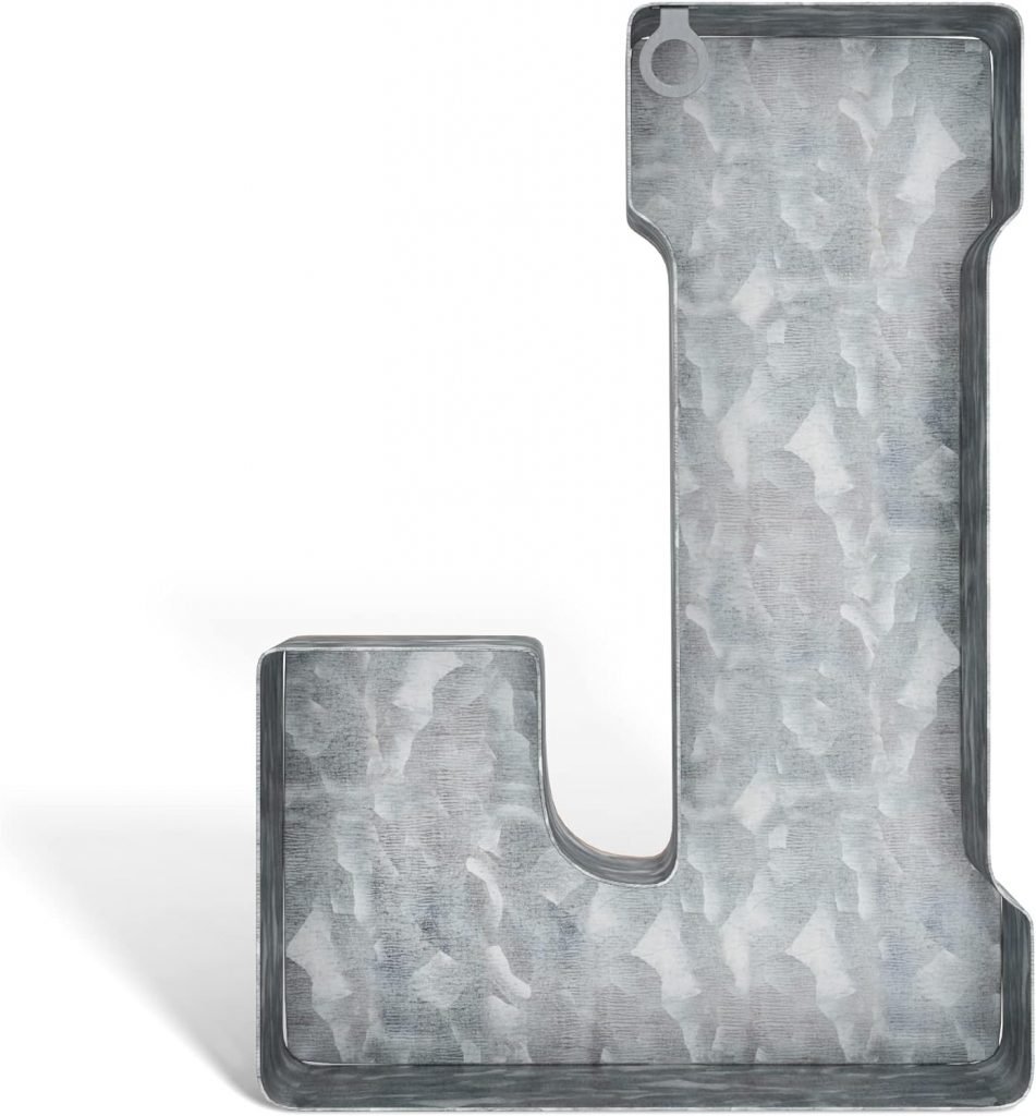 Galvanized Metal 3D Letter L - Crafty Crocodile