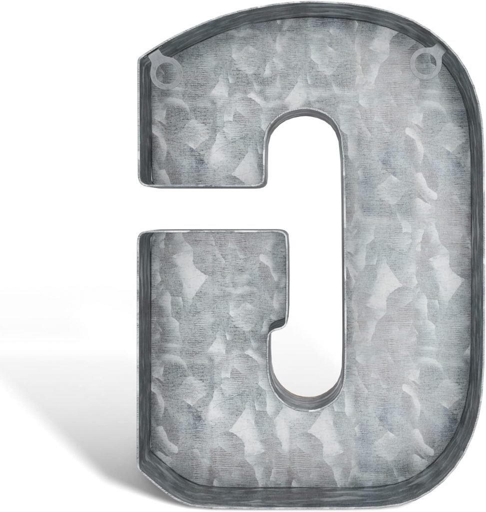 Galvanized Metal 3D Letter G - Crafty Crocodile