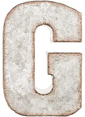 Galvanized Metal G Letter - Crafty Crocodile