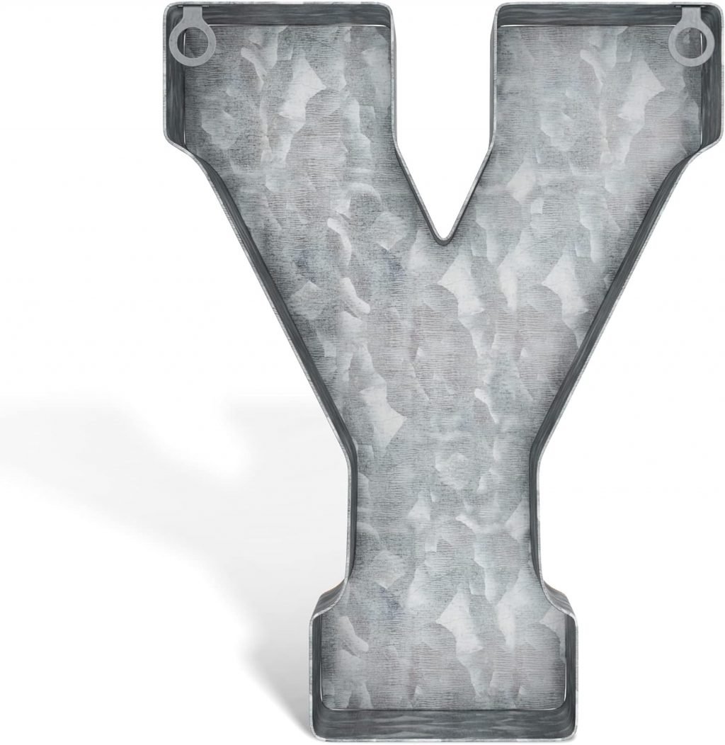 Galvanized Metal 3D Letter Y - Crafty Crocodile