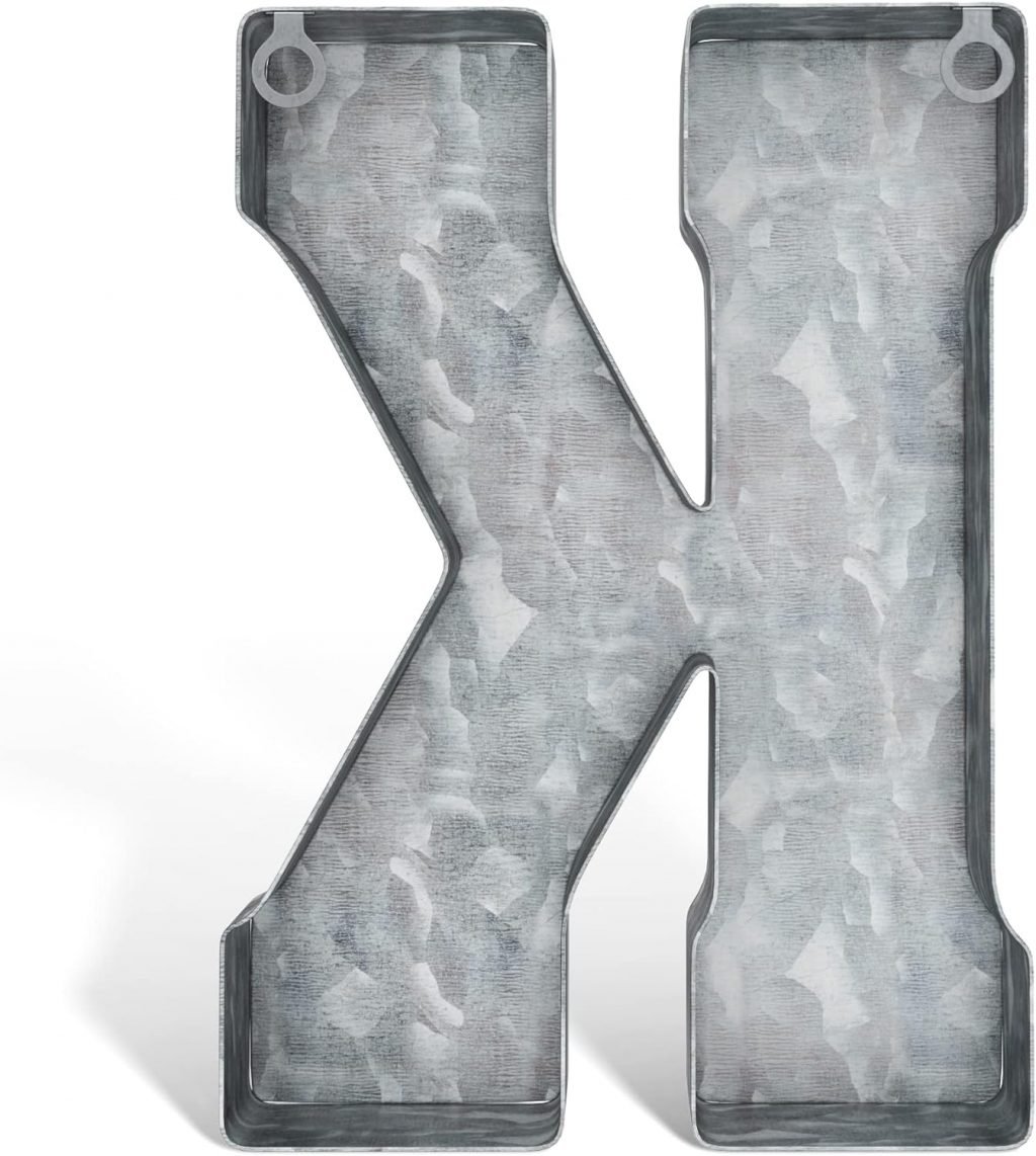 Galvanized Metal 3D Letter K - Crafty Crocodile