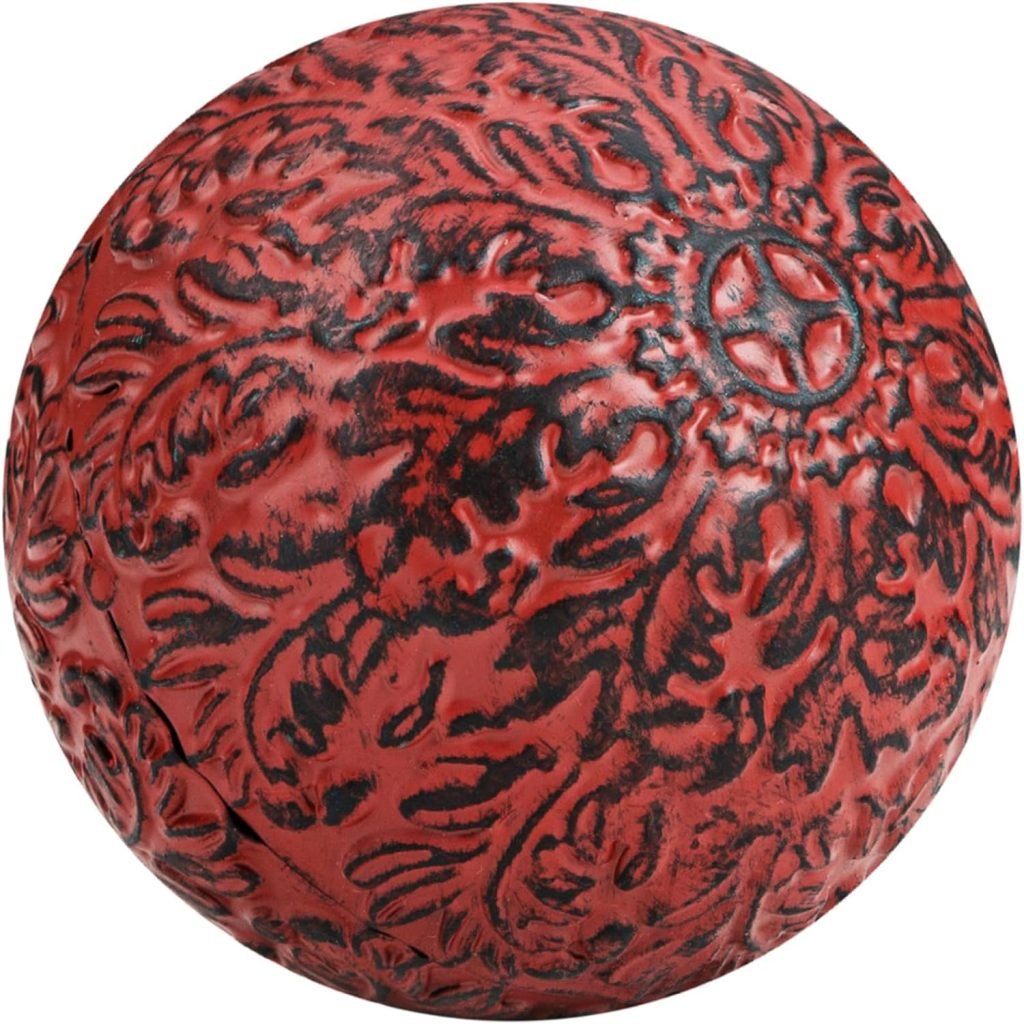 Distressed Red Metal Decorative Ball - Crafty Crocodile