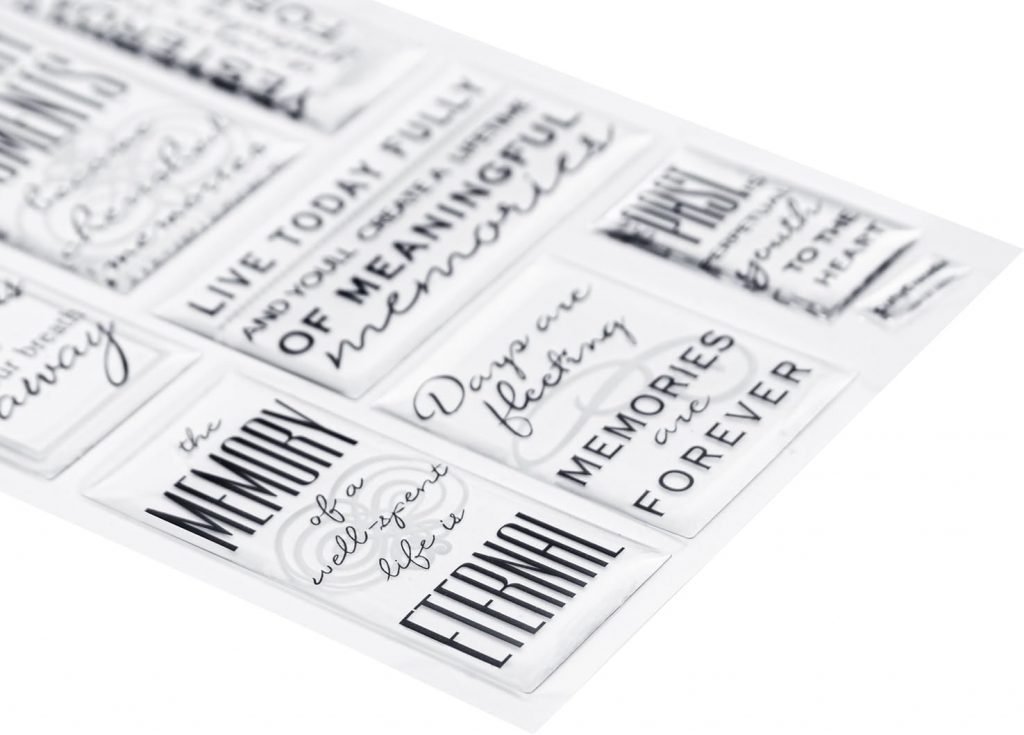 Memories Love Quotes Epoxy Stickers - Clear & Black Memorial Family ...